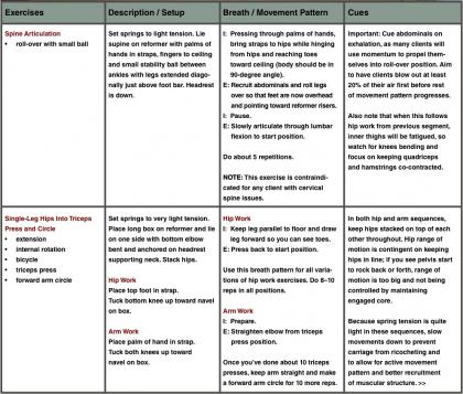 Free Pilates Reformer Workout Chart | EOUA Blog